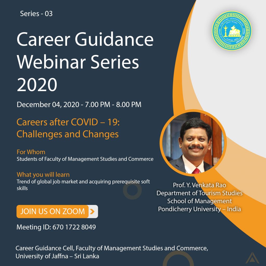 Career Guidance Webinar Series - 2020 - Faculty of Management Studies ...