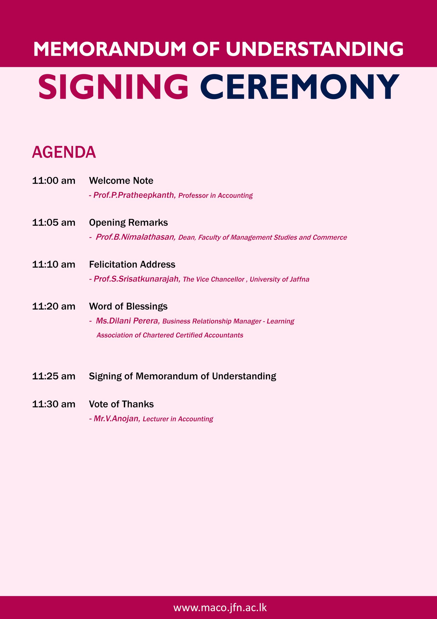 Signing of Memorandum of Understanding with Association of Charted ...