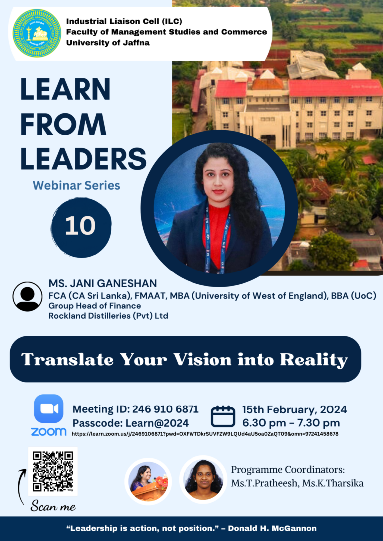 LEARN FROM LEADERS Webinar Series 10 - Translate Your Vision into ...